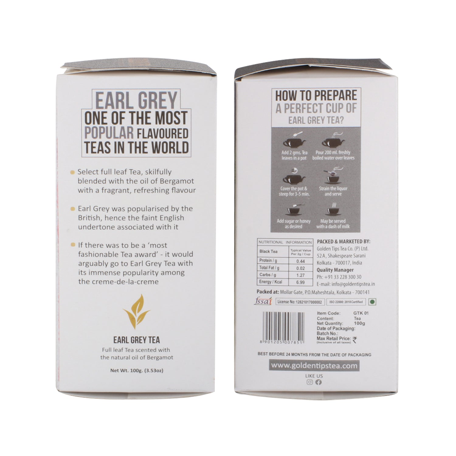 Buy 100% Organic Earl Grey Teas – Golden Tips Tea (India)